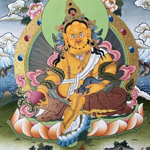 Original Hand-painted Yellow Jambhala/zambala/ Zambhala/kuber God of ...