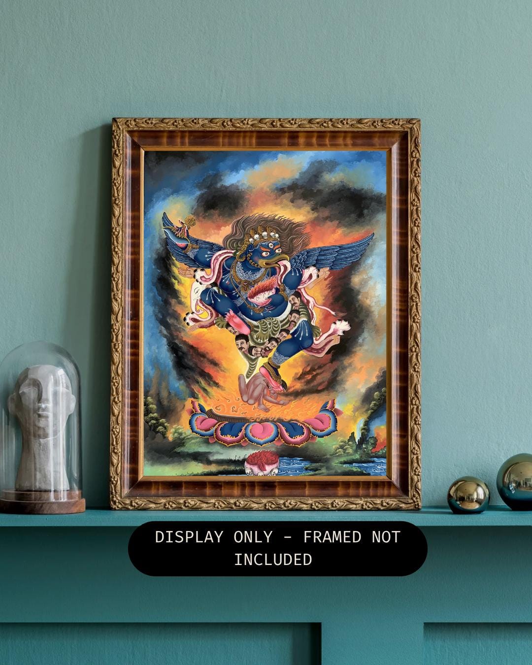 Hand-painted Garuda Thangka | Newari Paubha Art, Nepal - Etsy