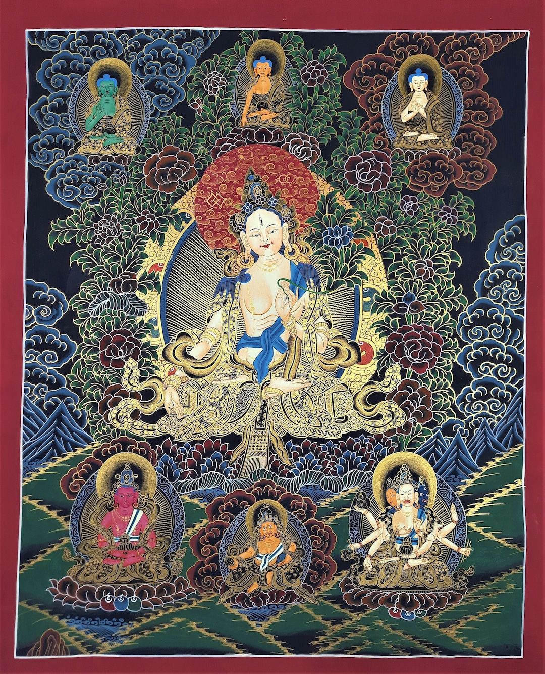 Hand Painted Original White Tara / Mother Goddess Masterpiece Tibetan ...