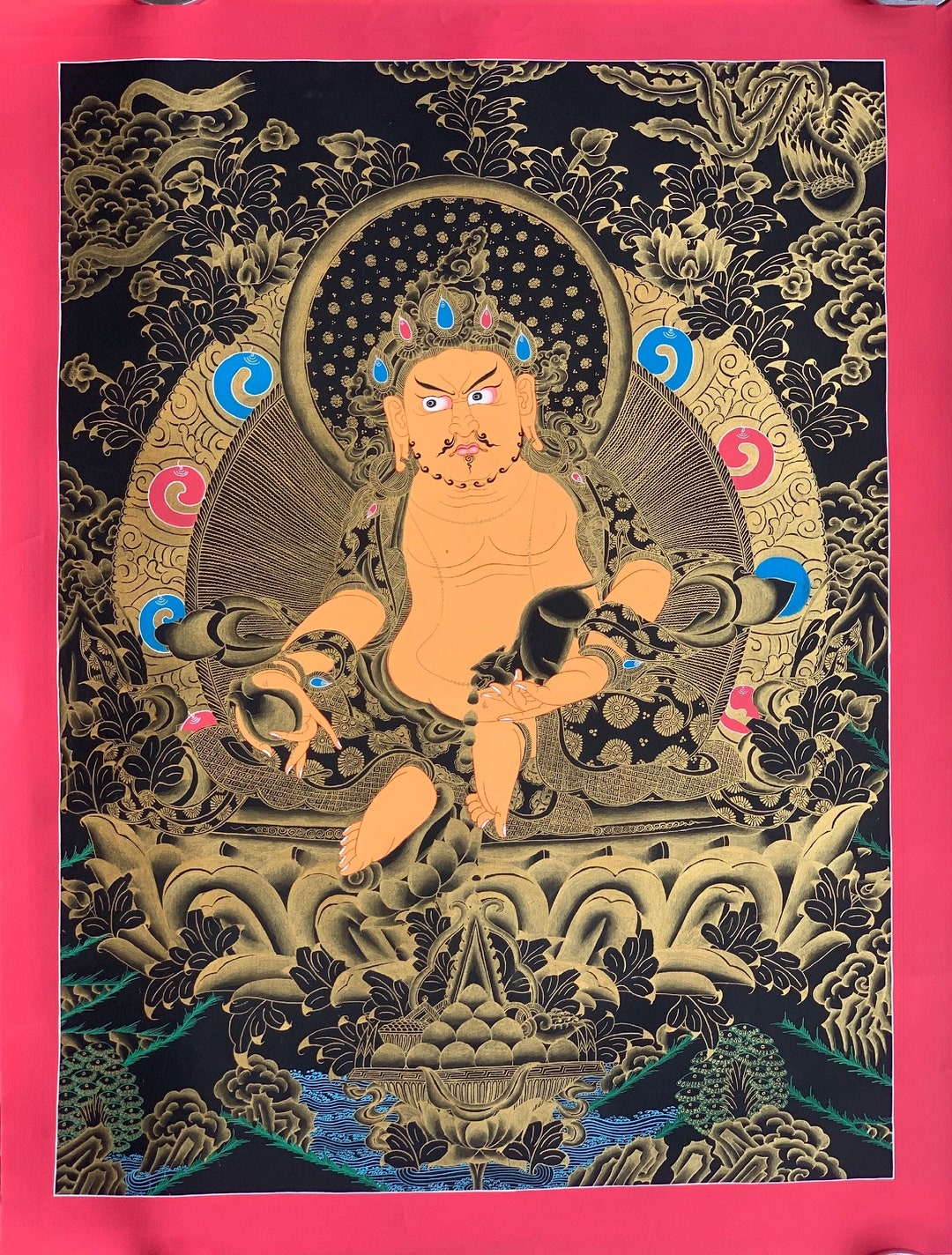 Hand-painted, Large, Jambala, Zambala, Zambhala, Kuber, God of Wealth ...