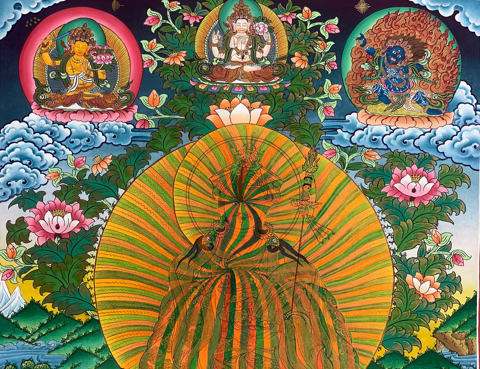 Hand-painted Guru Rinpoche Rainbow Body Padmasambhava | Etsy