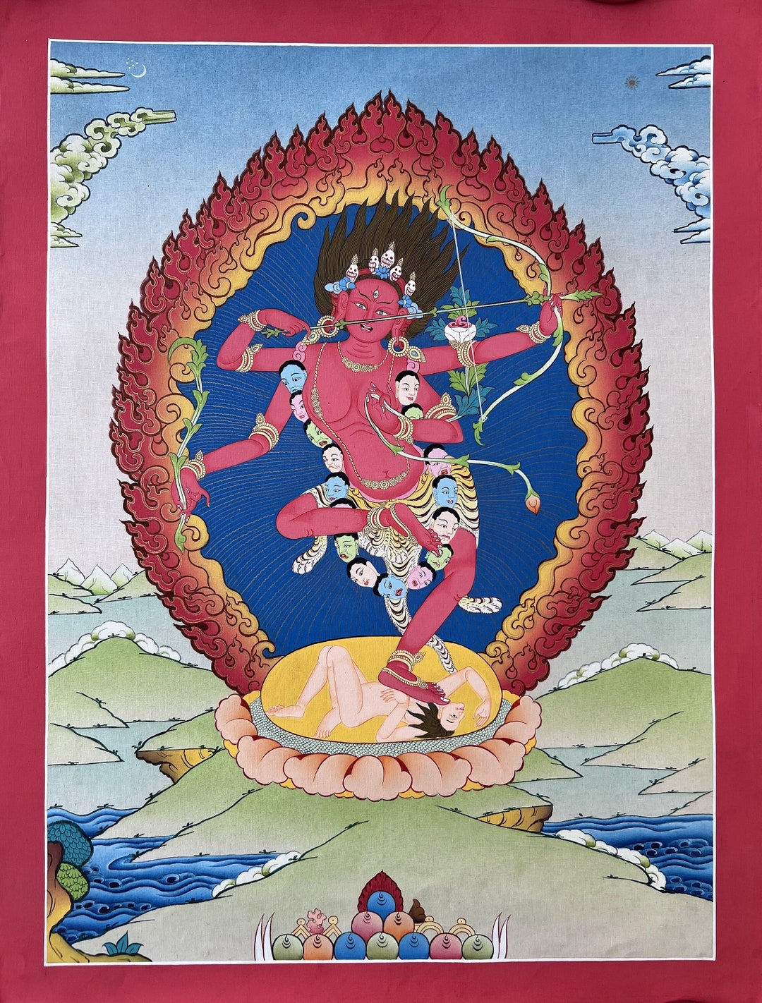 Original Hand-painted Masterpiece Gold Kurukulla/kurukulle Tibetan ...