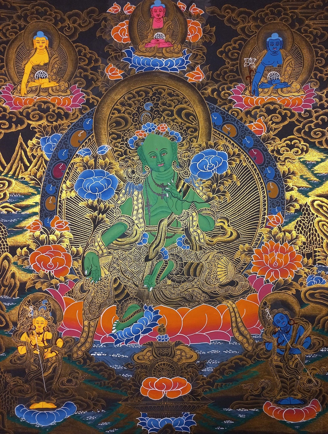 Hand-painted Original Green Tara Masterpiece Tibetan Wall Hanging ...