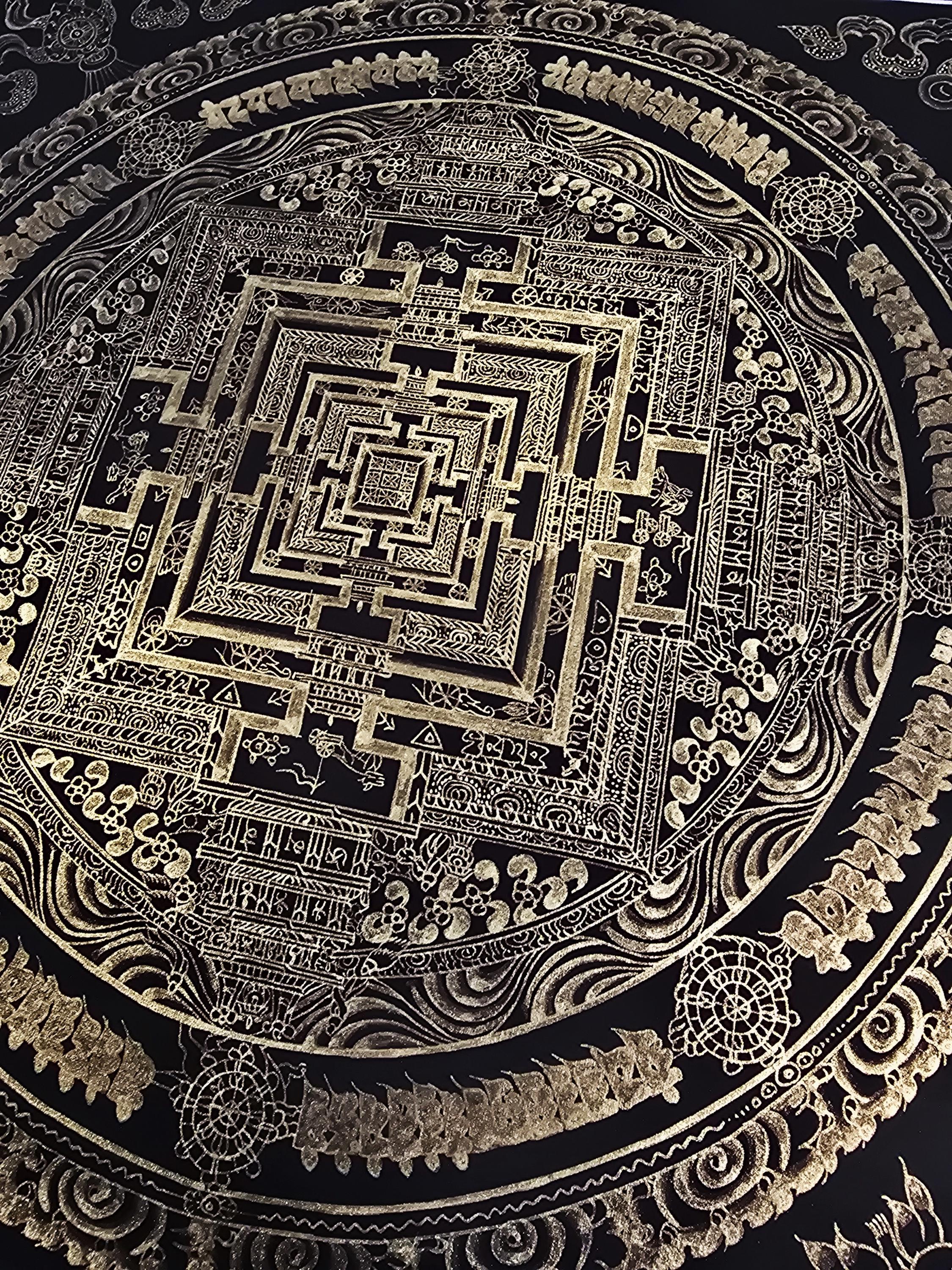 Kalachakra Mandala Thangka – Wheel of Time Tibetan Sacred Geometry ...
