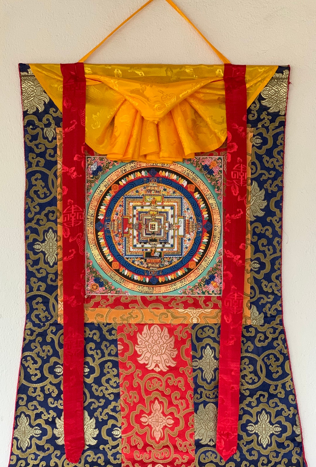 Original Hand-painted Kalachakra/wheel of Life Mandala Tibetan Thangka ...