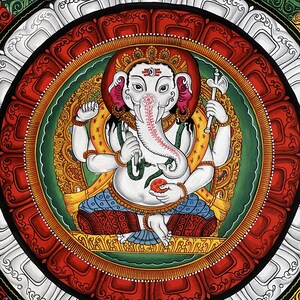 4 Armed Ganesha/ Ganapati/ Vinayaka in Sriyantra Master Quality Newari ...
