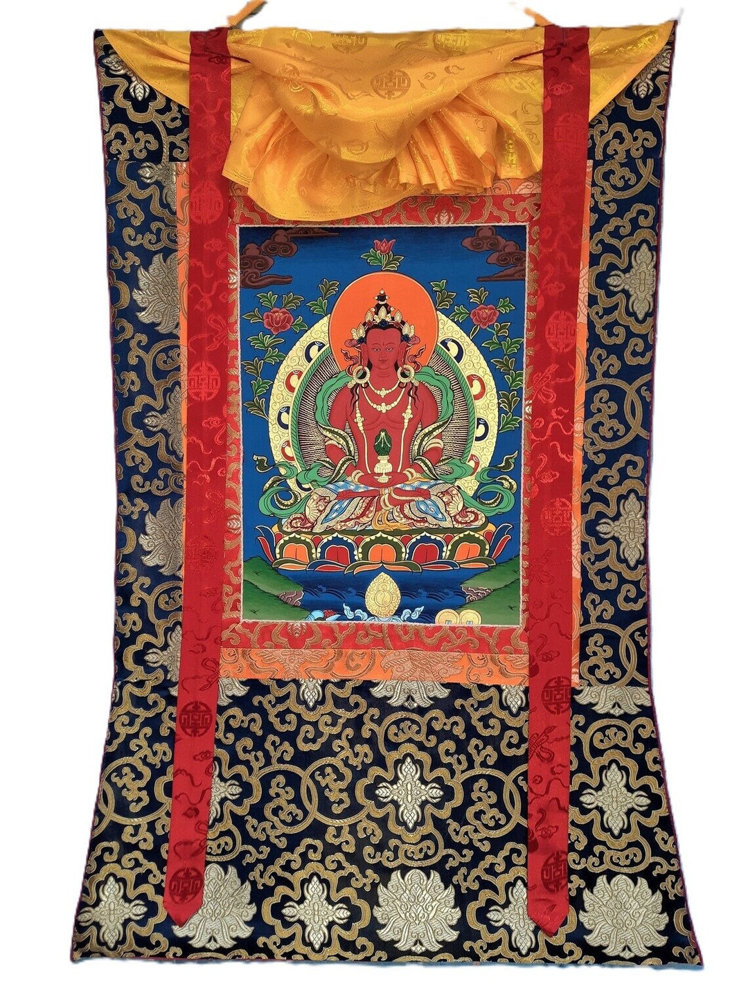 Original Hand Painted Amitabha Buddha Compassion / Meditation Wall ...