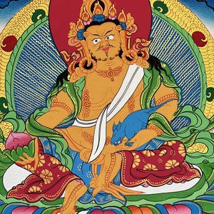 Original Hand Painted Kubera/ Jambhala/ Zambala God of Wealth Tibetan ...