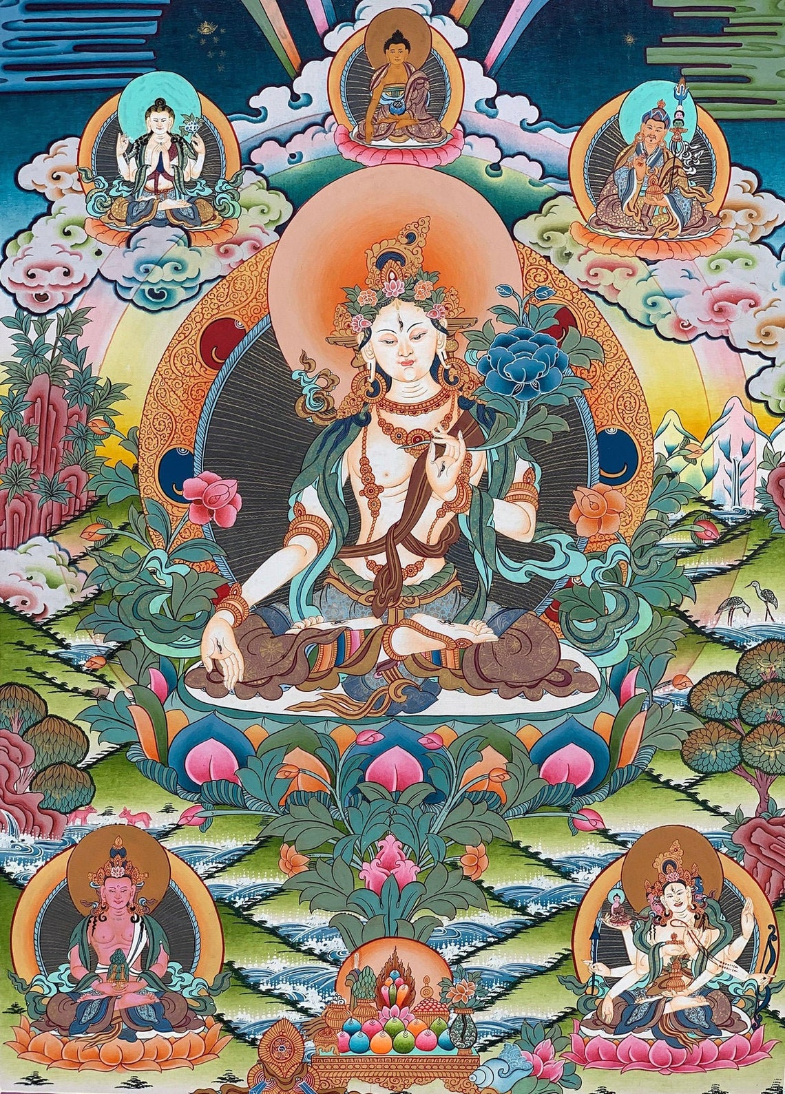 Hand-painted White Tara Mother Goddesses Rare - Etsy