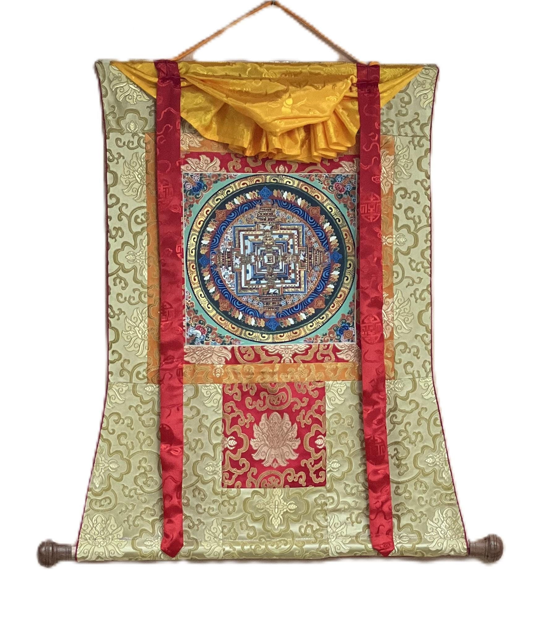 Original Hand-painted Kalachakra/wheel of Life Mandala Tibetan Thangka ...