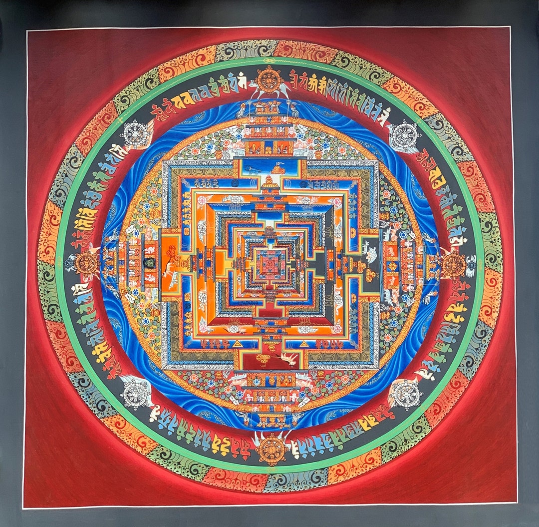 Original Hand-painted Master Quality Large Kalachakra Mandala Wheel of ...
