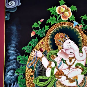 Hand Painted Original Newari Ganesh / Ganesha Masterpiece Painting Wall ...