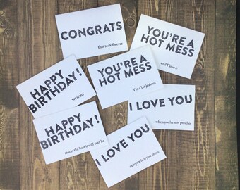 Sarcastic Note Cards - Etsy