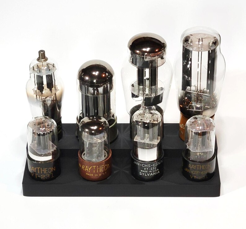 Vacuum Tube Display Stand for Eight (8) Octal Sockets: 6SN7, 6L6, 6SL7 ...