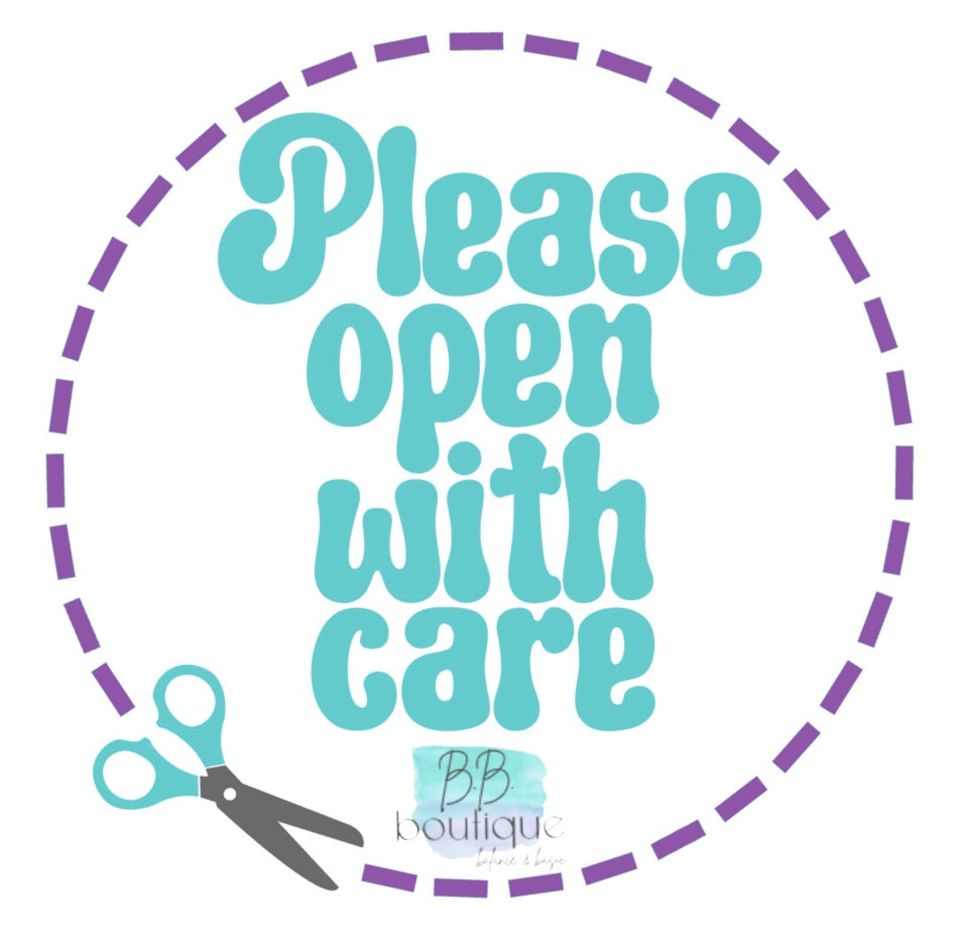 Custom Please Open With Care Sticker - Etsy