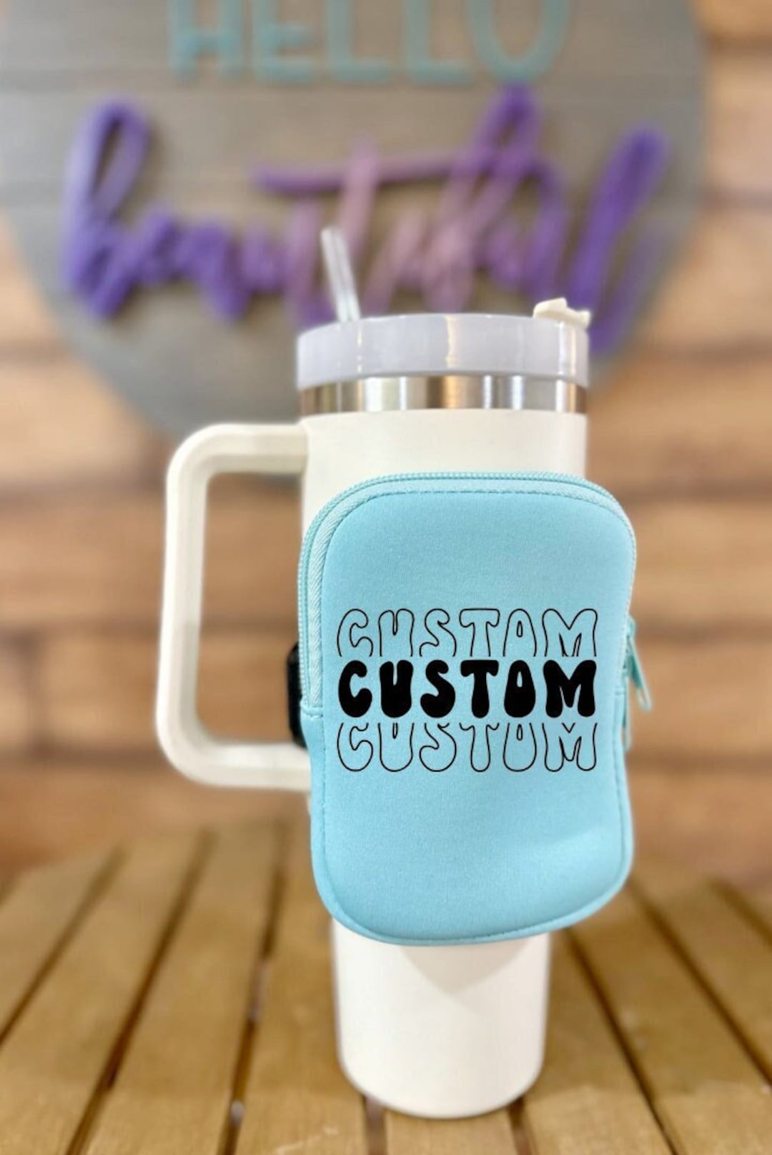 Blue Tumbler Wallet Pouch - Custom - Etsy