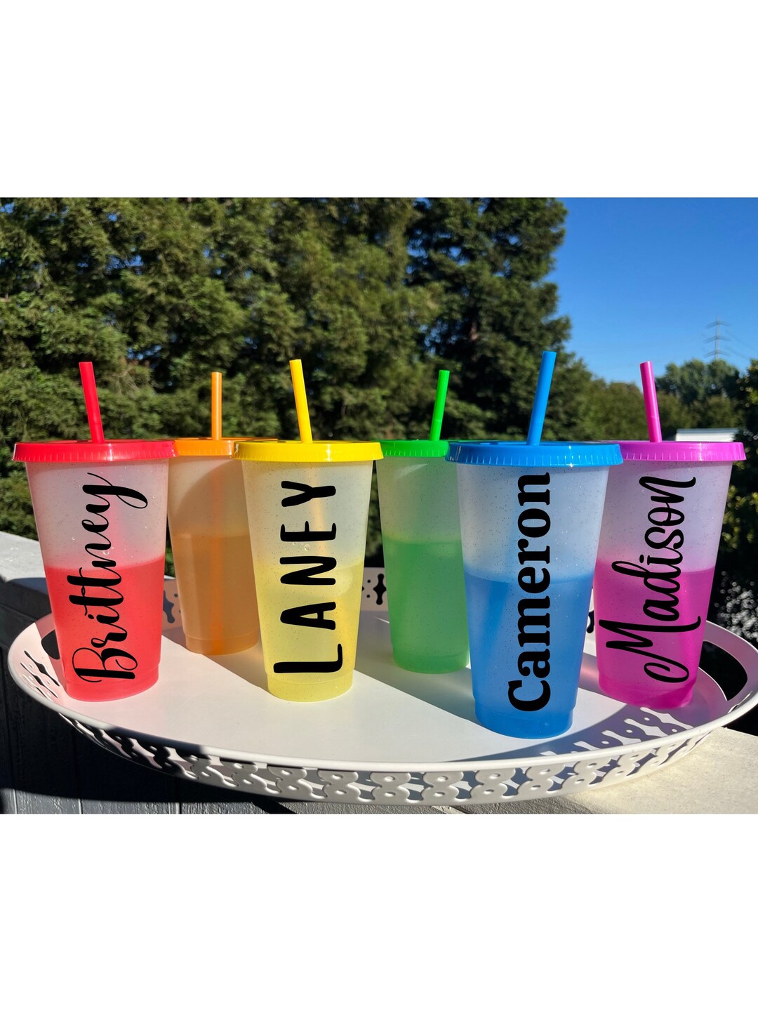 Personalized Color Changing Cups With Name for Travel or Bridesmaid ...