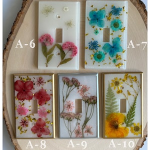 Floral Switch Plate Cover and Outlet Covers Made With Real Dried ...