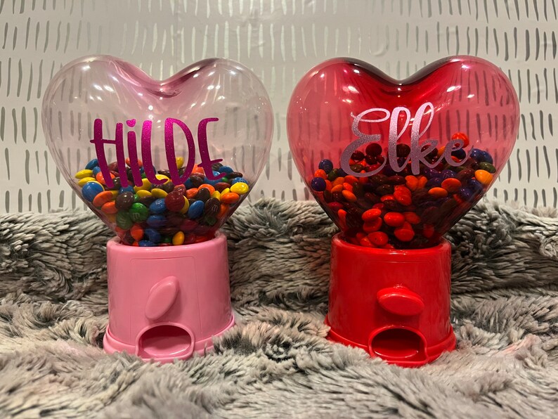 Custom Gumball Machine Valentines Candy Dispenser Custom Valentines ...
