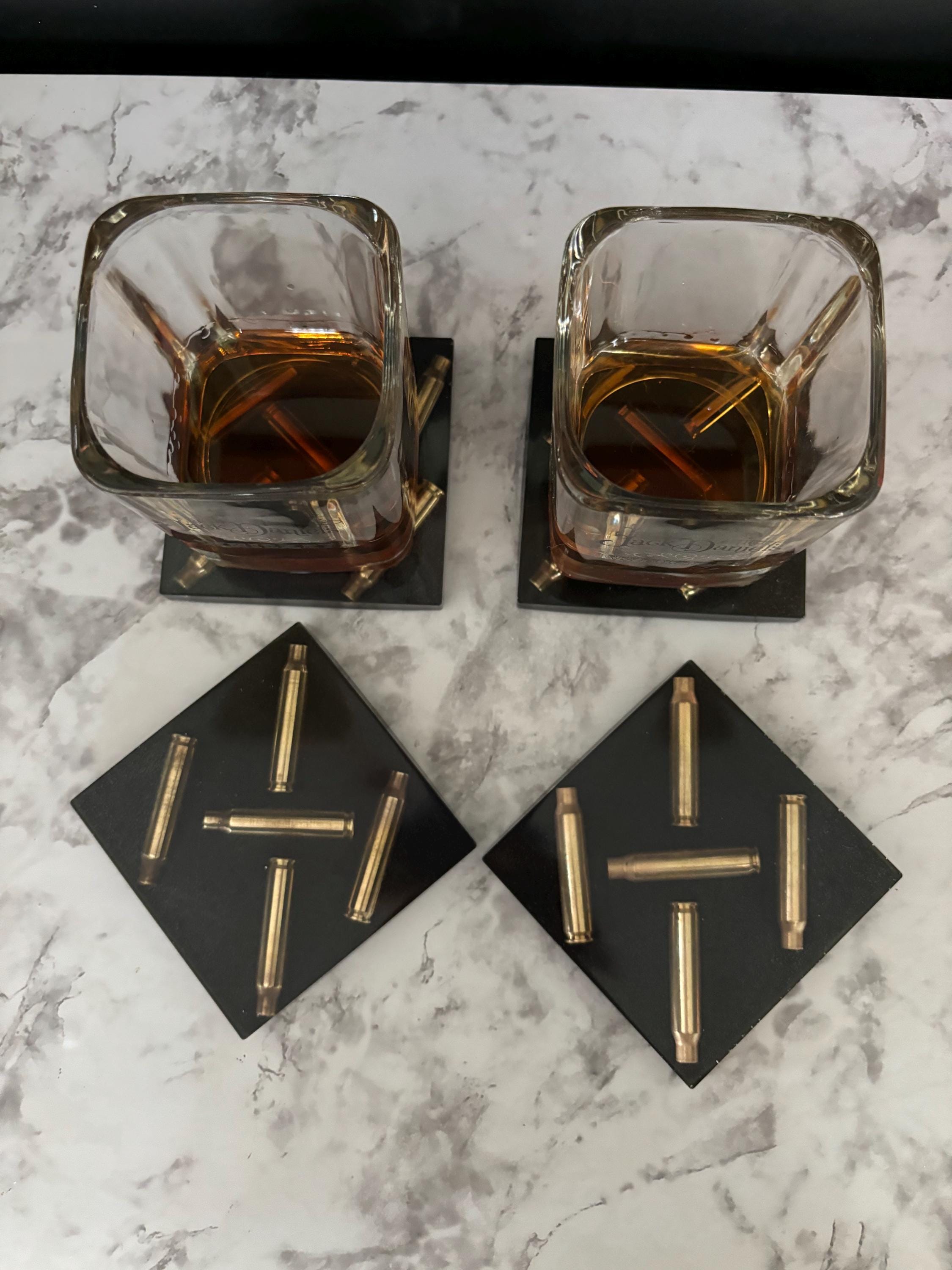 223 Bullet Casing Coaster Set of 4 or 6 , Handmade Epoxy Resin Coasters ...