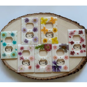 Floral Switch Plate Cover and Outlet Covers Made With Real Dried ...