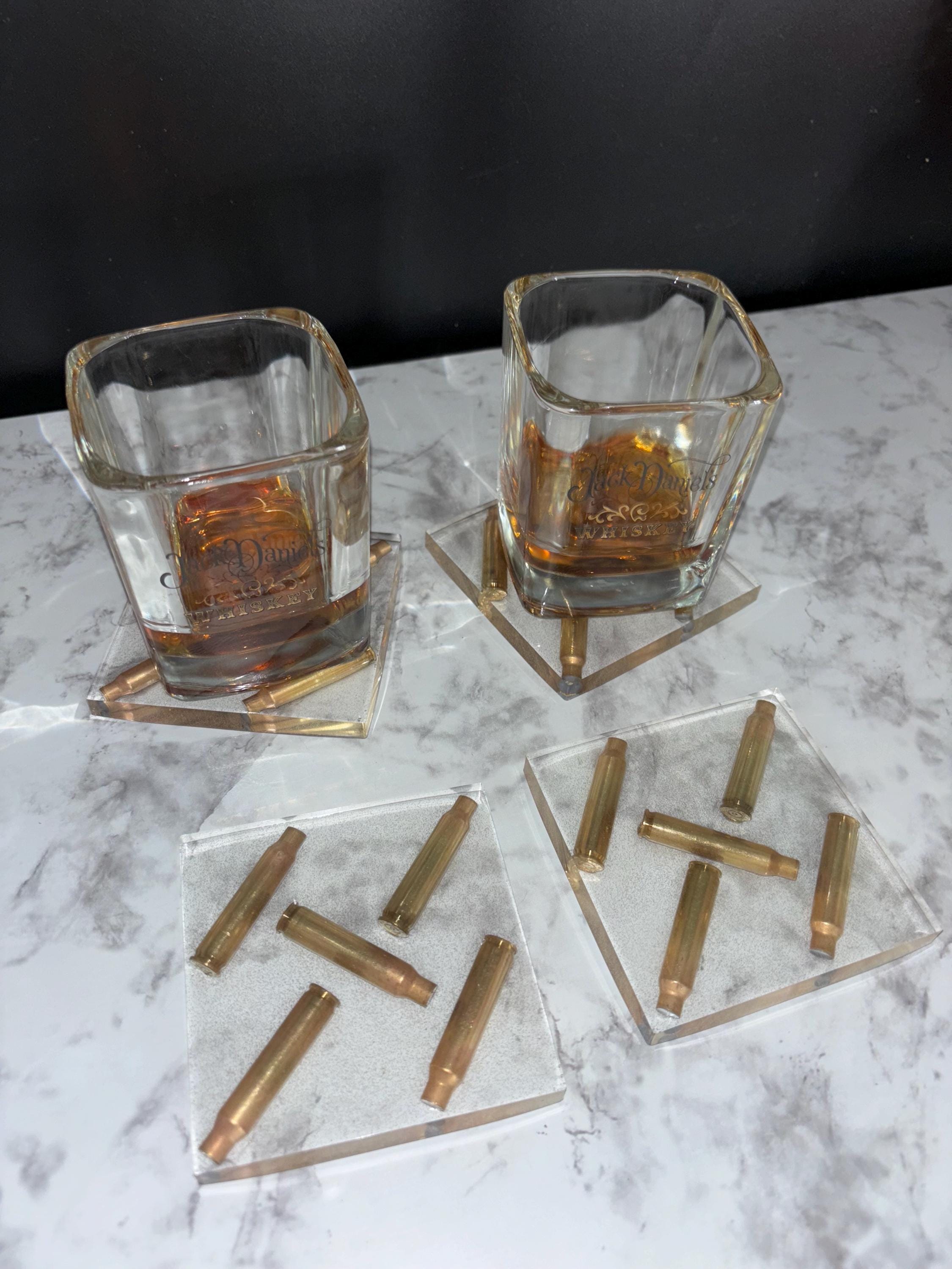 223 Bullet Casing Coaster Set of 4 or 6 , Handmade Epoxy Resin Coasters ...
