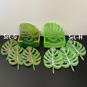 Leaf Shaped Coaster Set , Monstera , Present for Plant Lover , Handmade ...