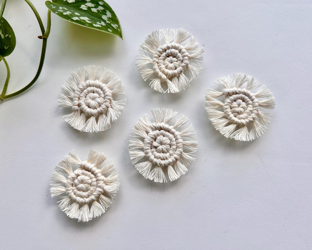 Macrame Magnet Set of 5, Magnet Set for Fridge, Boho Magnets, Small ...