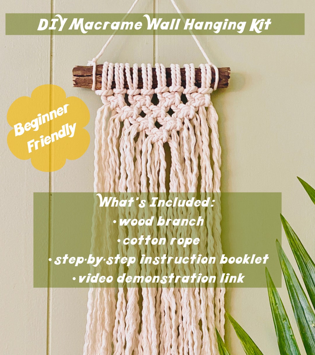 Macrame DIY Kit for Beginners, Boho Tapestry Wall Hanging, Fun Gifts ...