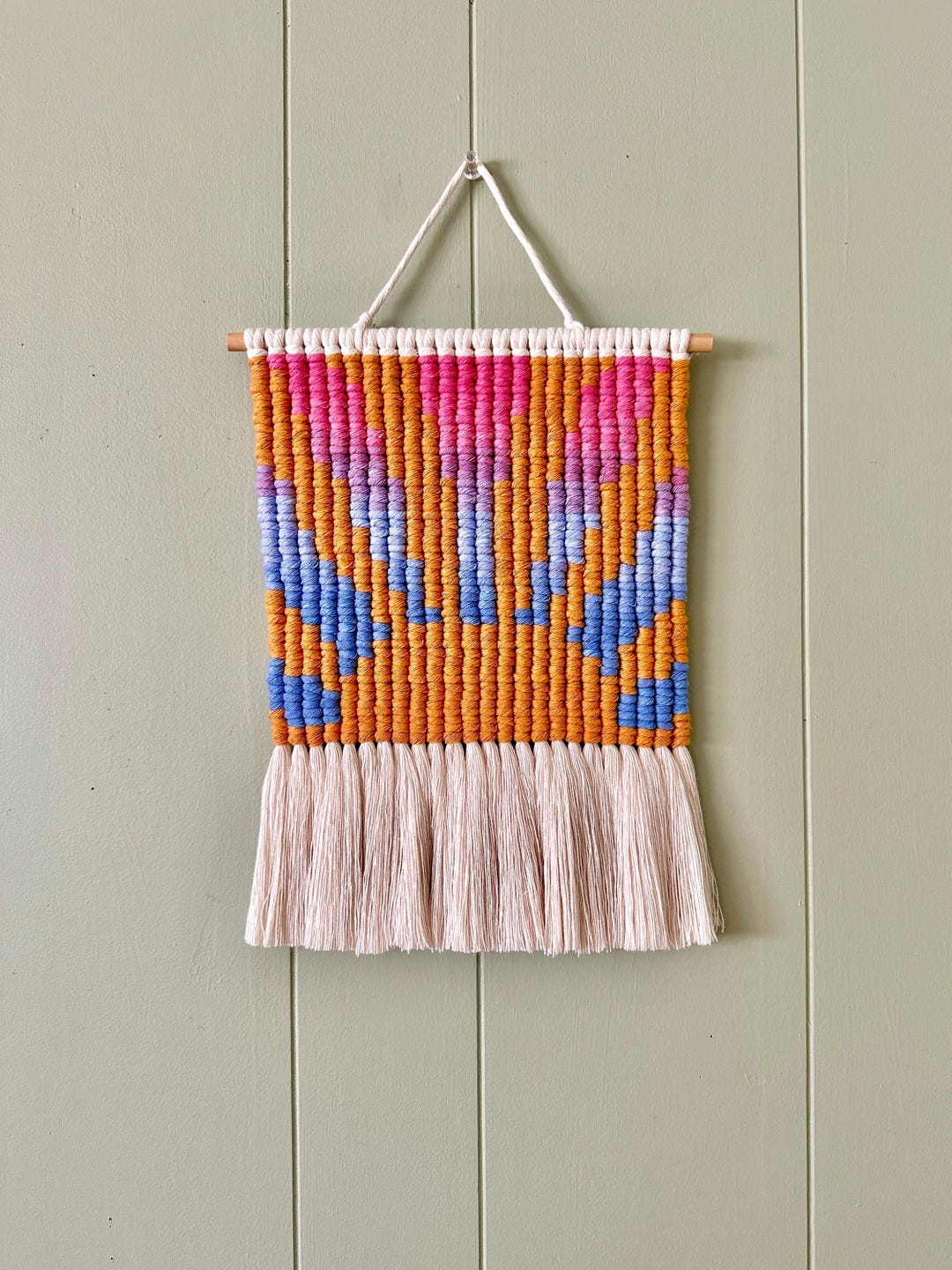 Sunset Macrame Wall Hanging, Eco-friendly Wall Decor, Gradient Sky ...
