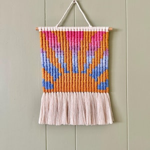 Sunset Macrame Wall Hanging, Eco-friendly Wall Decor, Gradient Sky ...