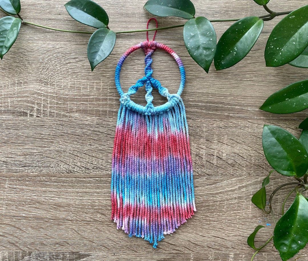 Macramé Peace Sign - Tie Dye Peace Sign Wall Art - Etsy