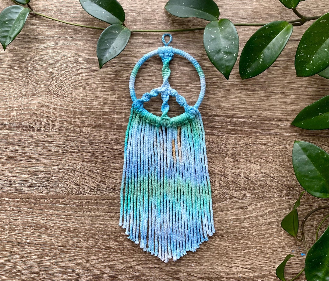 Macramé Peace Sign Tie Dye Peace Sign Wall Art - Etsy