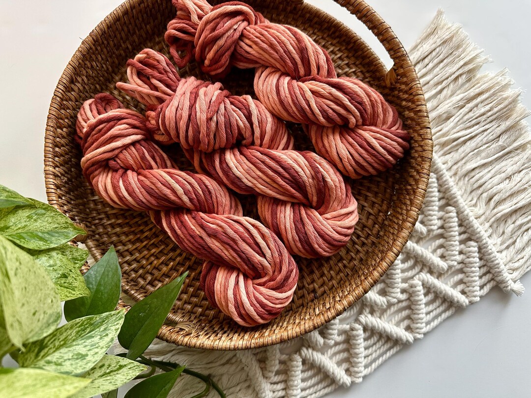 Hand Dyed Macrame Cord, Multi Colored Cotton Rope, 3mm Single Strand ...