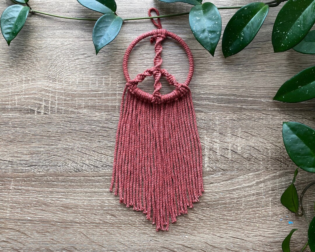 Macramé Peace Sign, Peace Sign Wall Art Bohemian Decor - Etsy