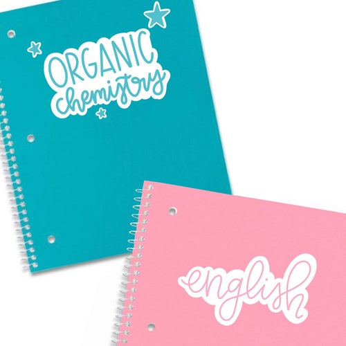 School Subject Labels Custom Notebook or Binder Decal Binder - Etsy