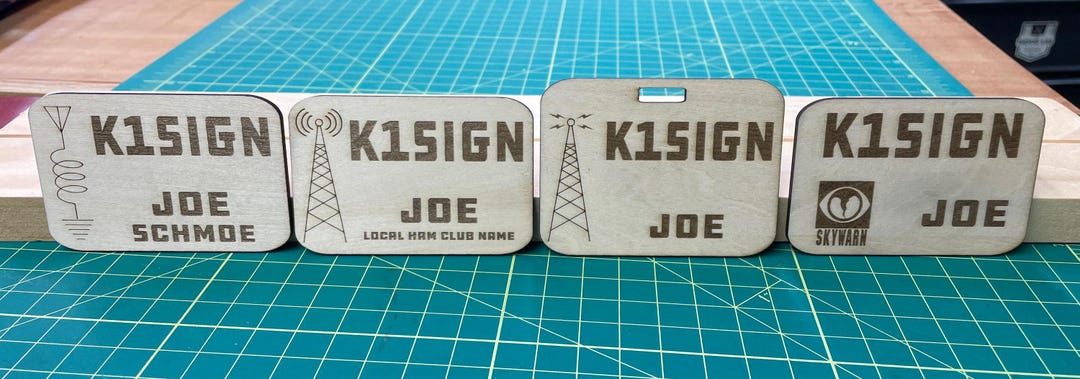 Amateur Radio Wooden Call Sign / Name Badge With Magnet, Clip, or Pin ...