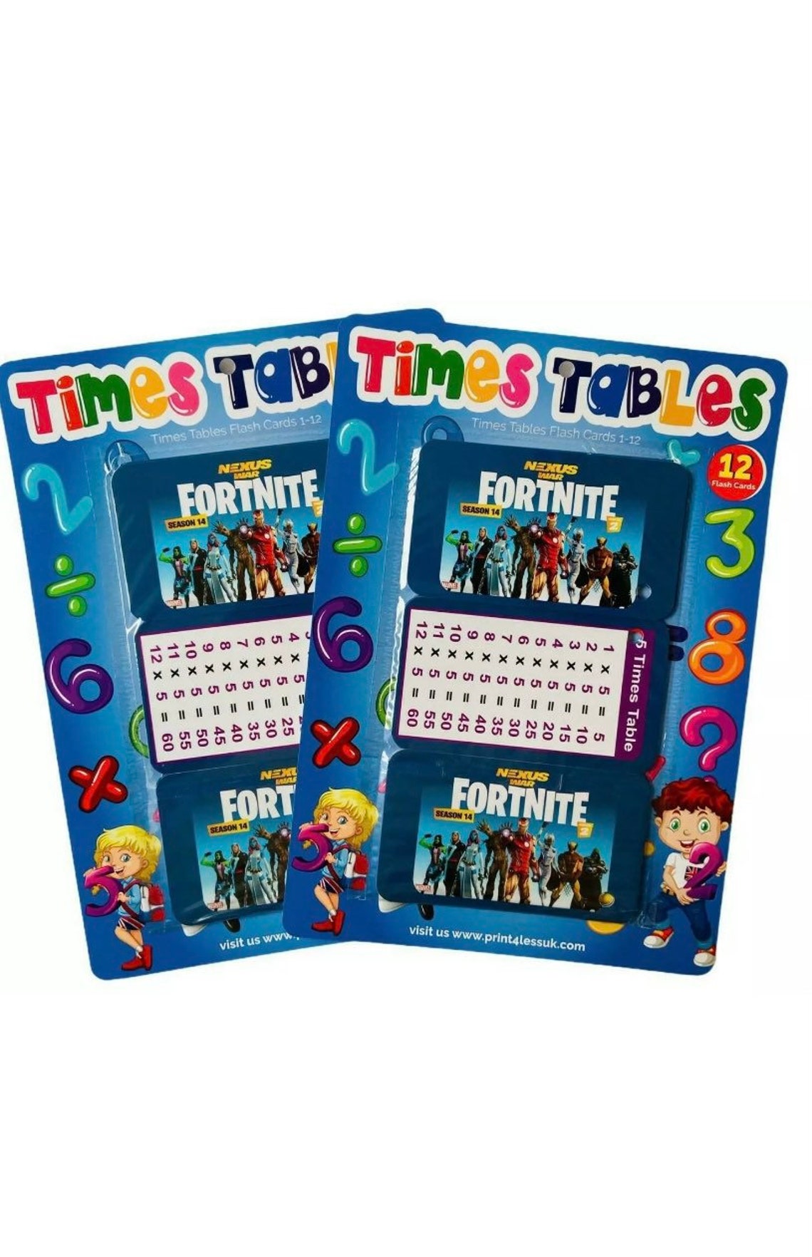 Times Tables Flash Cards Mathematic FREE Next Day Delivery Etsy