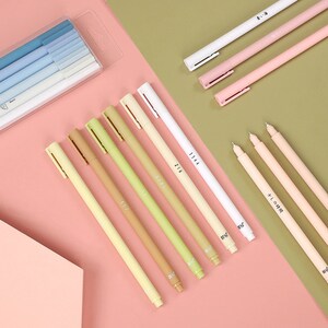 Slim Black-ink Pastel Color Set Gel Pens - Set of 6 - Etsy