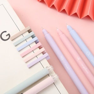 Rainbow Pastel Black-ink Gel Pens - Set of 6 Pens - Etsy
