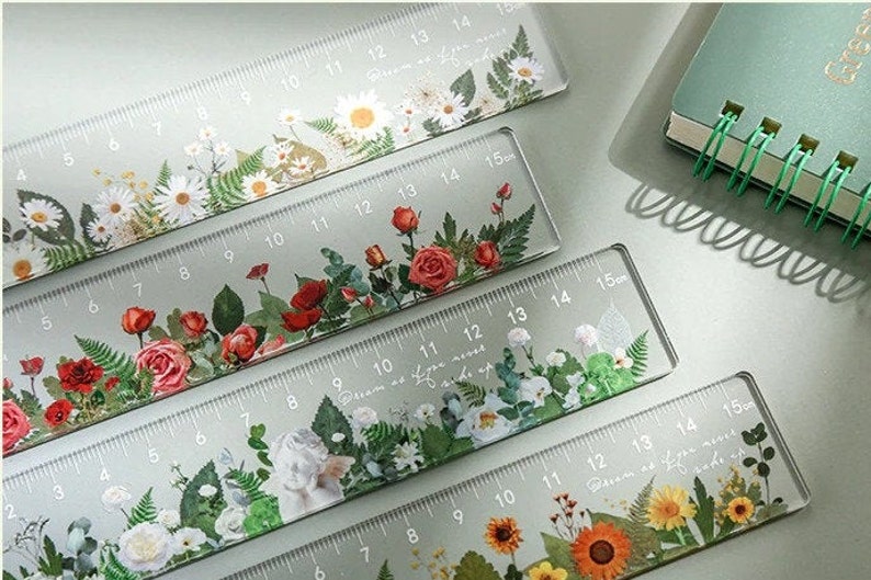 Floral Ruler 15cm | Etsy