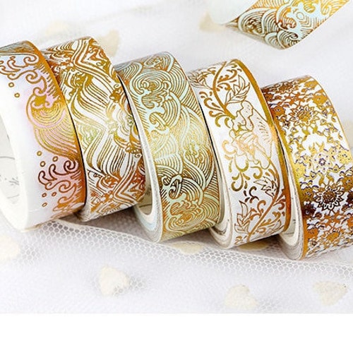 Gold Solid Foil Washi Tape Decorative Masking Tape 15mm X 10 - Etsy