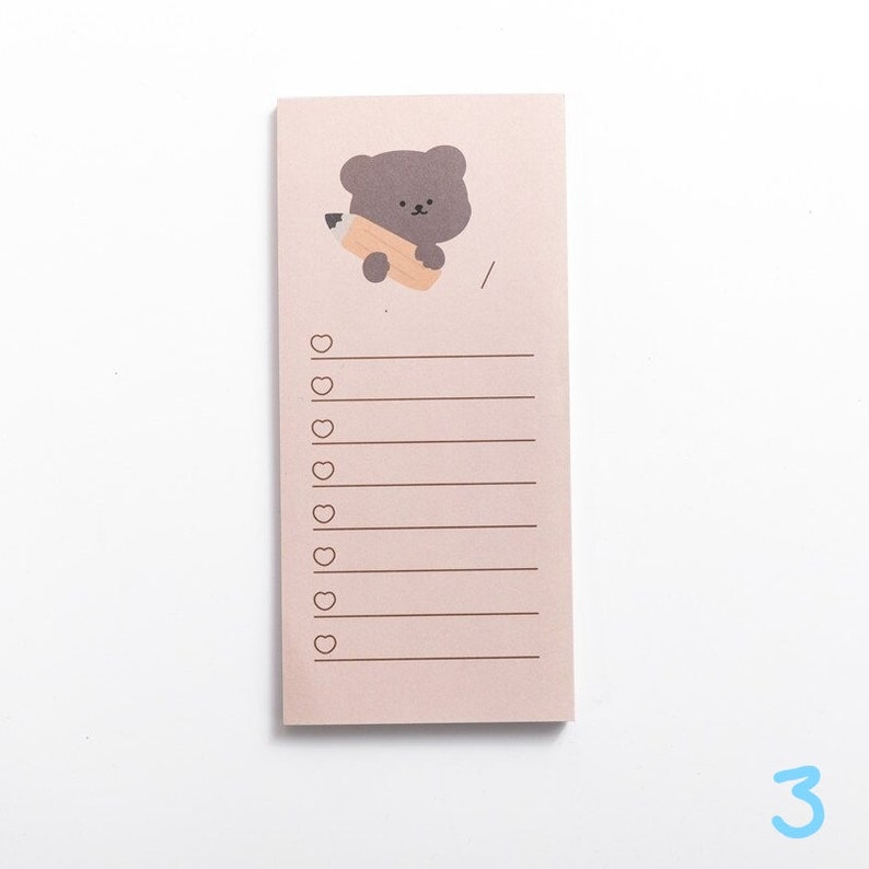 Cute Bear Notepads Set of 50 Sheets | Etsy