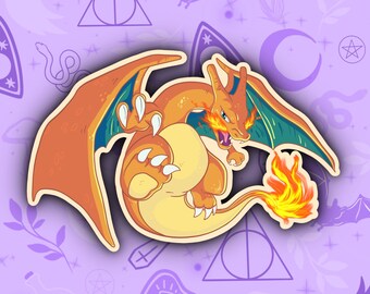 Holographic Charizard Sticker | Etsy