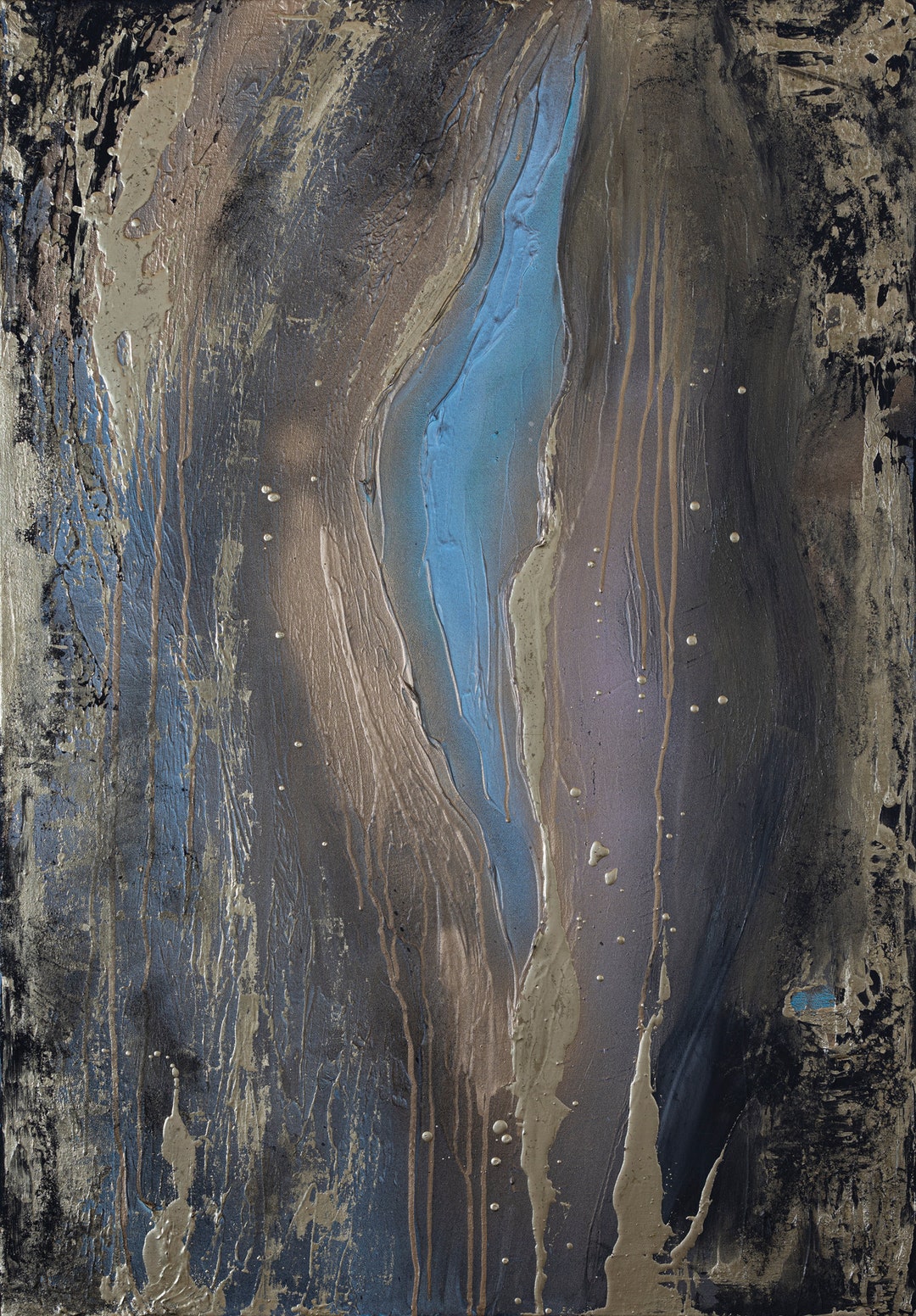 Abstract Art Mural Wallpaper Blue Omen - Stunning Wall Covering, Unique ...