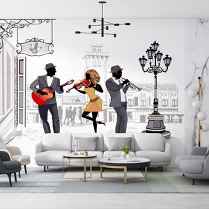 Vibrant Street Concert Scene Mural Wallpaper - Music Festival Wall Art ...