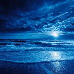 Exquisite Midnight Blue Ocean Mural Wallpaper - Funky Nautical Decor ...