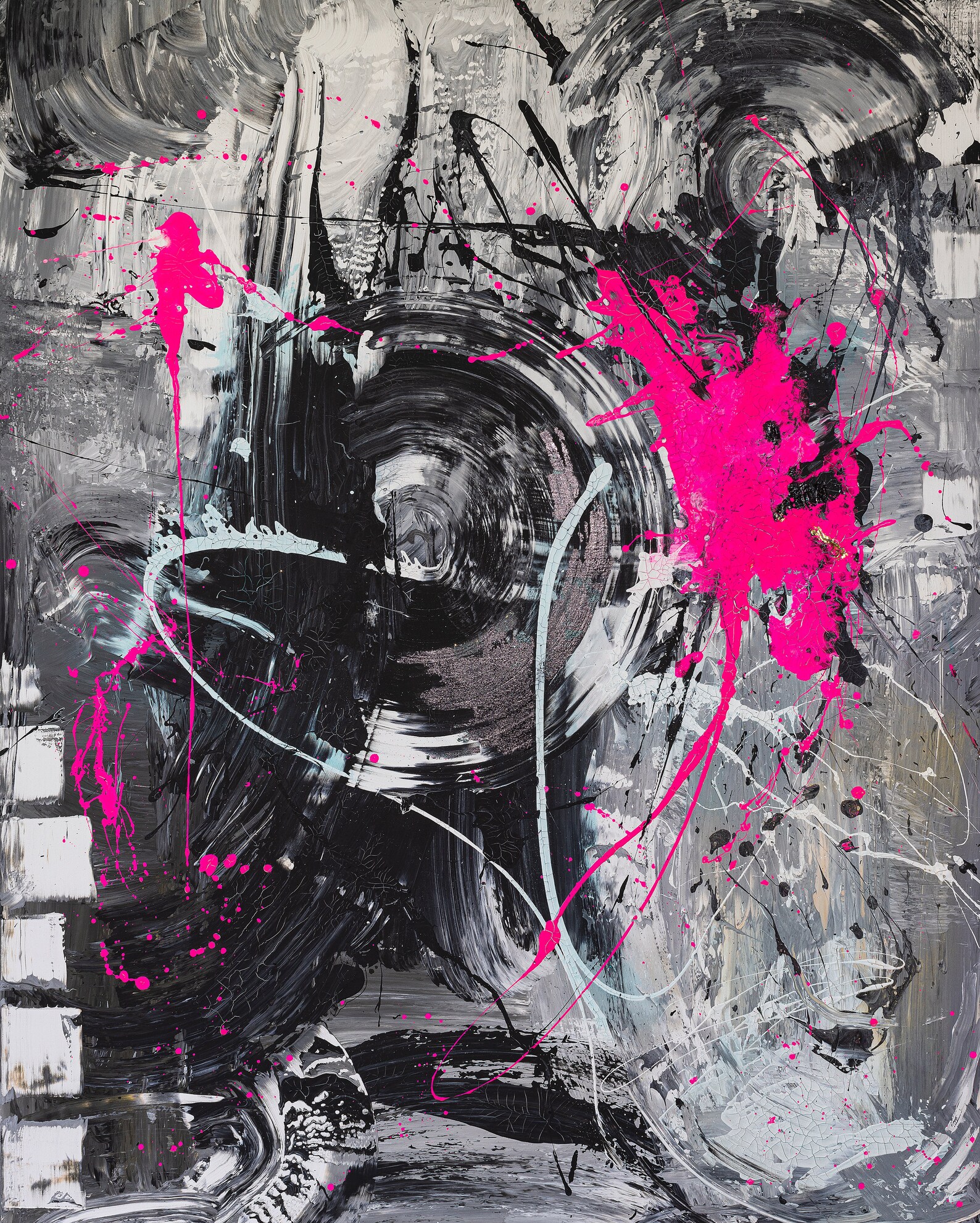 Abstract Art Mural Wallpaper Pink Chaos Design for Unique Wall ...