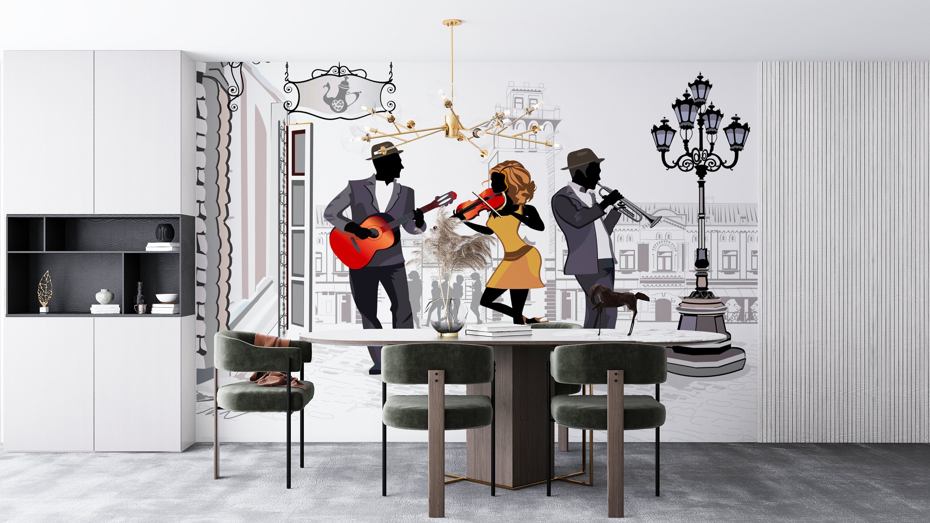 Vibrant Street Concert Scene Mural Wallpaper - Music Festival Wall Art ...
