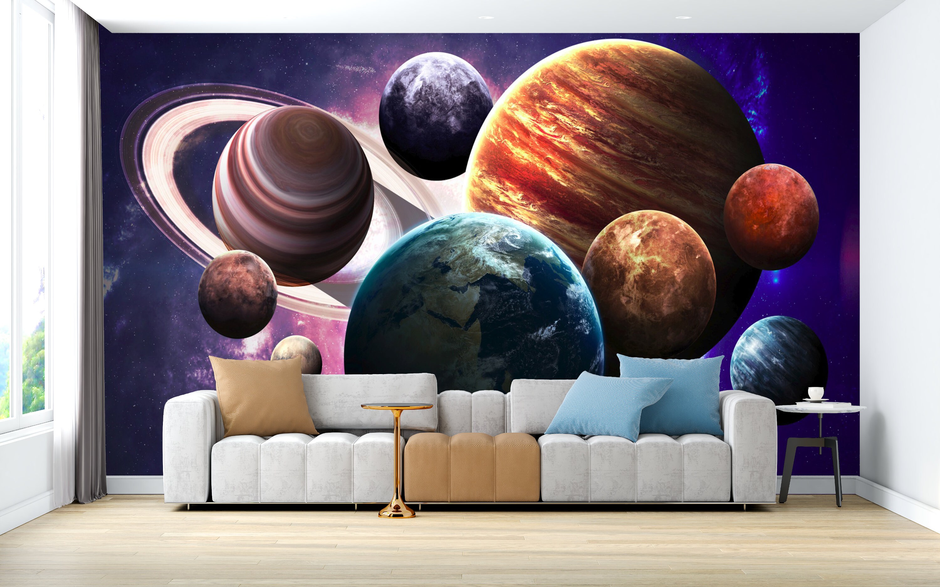 Celestial Space Solar System Mural Wallpaper Explore the Universe From ...